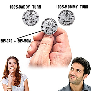 Byhoo New Parents Gifts Decision Coin 3 PCS for Mom and Dad, First Time Parents Decide the Baby Diaper Change, Decision Tools for Mommy & Daddy, Funny Baby Gifts for Father and Pregnant Mother