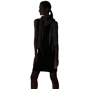 Calvin Klein Women's Studded Logo Pashmina, Black, One Size