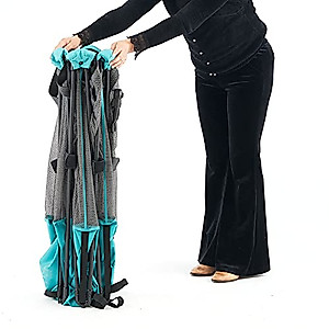 Pamo Babe 6-Panel Portable & Foldable Baby Playpen for Toddlers, Outdoor Travel Playard for Baby with Canopy (Blue)