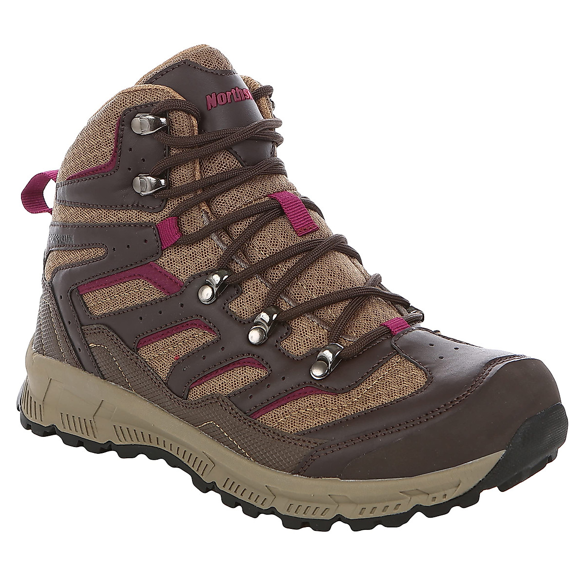 Northside Womens Croswell Mid Hiking Boots - Brown/Wine Size 8