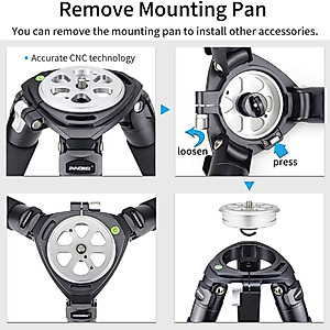 Carbon Fiber Tripod INNOREL RT90C Bowl Tripods Professional Heavy Duty Camera Stand with 75mm Bowl Adapter for DSLR Cameras Compatible with Ball Head & Fluid Head, 63 inch, 40mm Tube 40kg Load Black