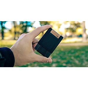 NOMATIC Minimalistic Wallet for Men and Women - Slim Wallet Fits In Front Pocket - Holds 4-15 Cards - Hidden Cash Holder and Key Holder Pocket (Black)