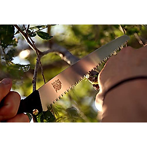 Outdoor Edge GrizSaw - Lightweight T-Handle Fixed Blade Outdoor-Hunting Saw with 8.0", 65Mn Spring Steel Blade for Cutting Tough Bone and Wood and Locking Zytel Sheath with Swivel Clip Belt Attachment