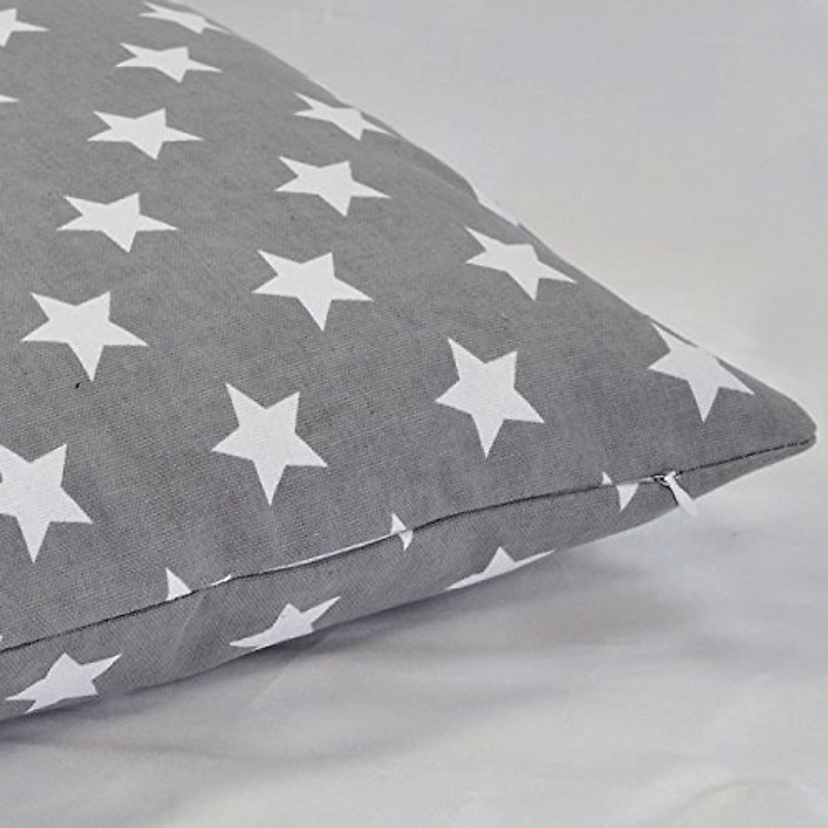 TAOSON Five-Pointed Star Pattern Cushion Cover Pillow Cover Pillowcase Cotton Canvas Pillow Sofa Throw White Printed Linen with Hidden Zipper Closure Only Cover No Insert 18x18 Inch 45x45cm Deep Grey