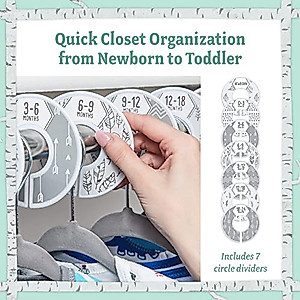Baby Nest Designs Closet Dividers for Baby Clothes [Unisex Boho] - 7X Baby Clothing Size Age Dividers from Newborn Infant to 24 Months - Boho Baby Clothes Dividers and Nursery Closet Organizer
