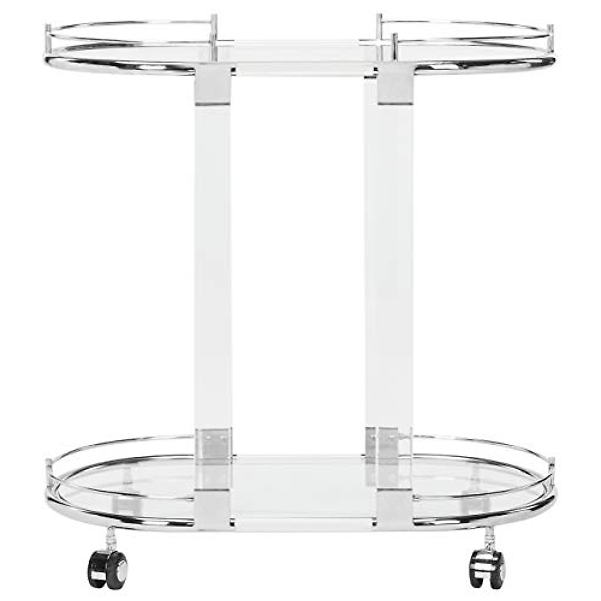 Safavieh Home Collection Lennon Acrylic Trolley Bar Cart, Clear/Silver