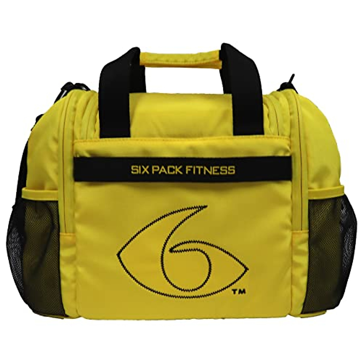 6 Pack Bags Innovator Mini Meal Prep Lunch Bag with 4 BPA-Free, Reusable, Microwavable, Freezer Safe, Portion-Controlled Containers, Pill Organizer, Lunch Box with Storage Pockets - (Yellow/Black)