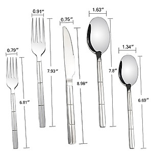 Lesbin 60-Piece Flatware/Cutlery, Stainless Steel Silverware, Service for 12