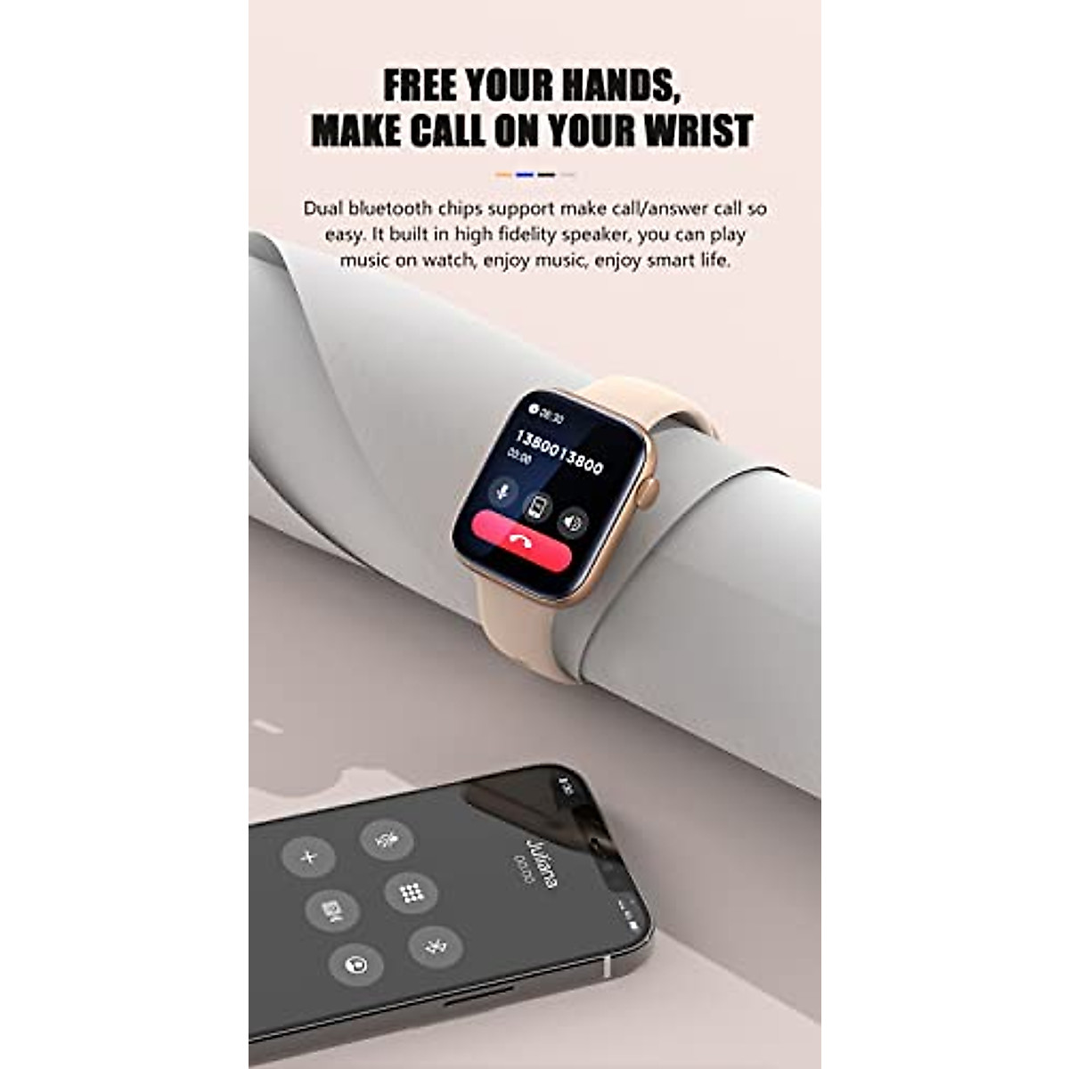 CHOKOVIE Smart Watch for Men Women, 1.8" Full Touch Screen Call/Receiver Dial Fitness Watch Heart Rate, Blood Oxygen,Sleep Monitor, Activity Tracker with Pedometer Stopwatch, GPS Smartwatch, Black