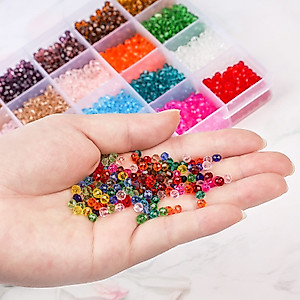 Suhome 4800pcs 4mm Rhombus Crystal Glass Beads 24 Colors Faceted Small Bracelet Beads Bulk for Jewelry Making Pure and Bright