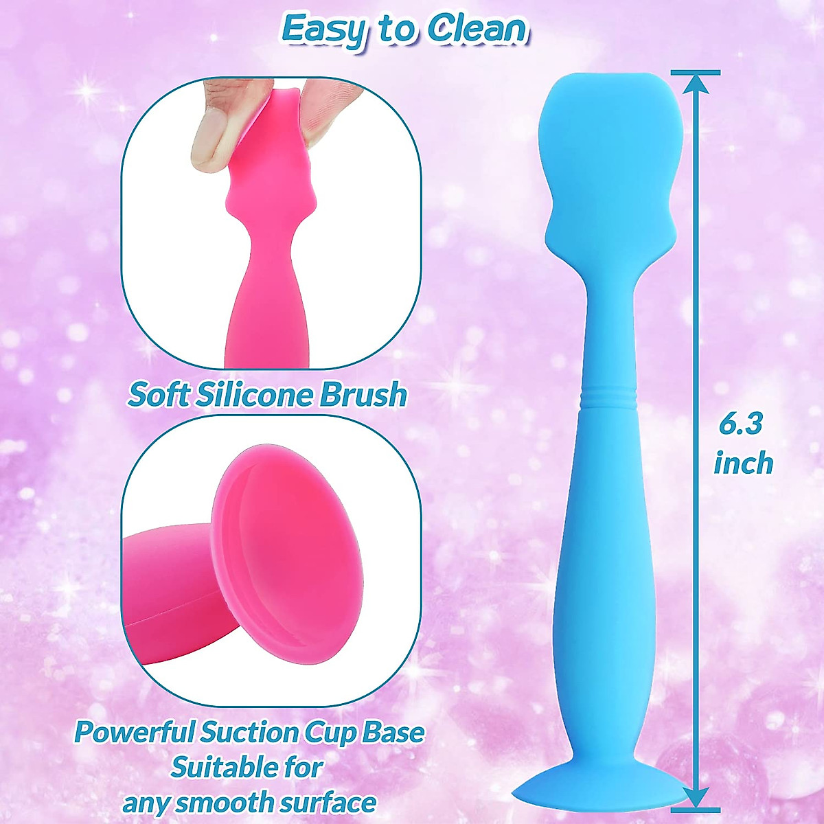 Baby Diaper Cream Spatula Applicator, 3 Pack Butt Paste Spatula Diaper Cream Brush for Baby, Soft Silicone Diaper Rash Cream Brush Butt Spatula,Large Size (Blue,Grey,White)