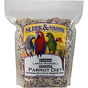 Garden Large Hookbill No Sunflower Parrot Food for Large Conures, Amazons, African Greys, Cockatoos, Pionus-Parrots & Small Macaws (4 lbs.)