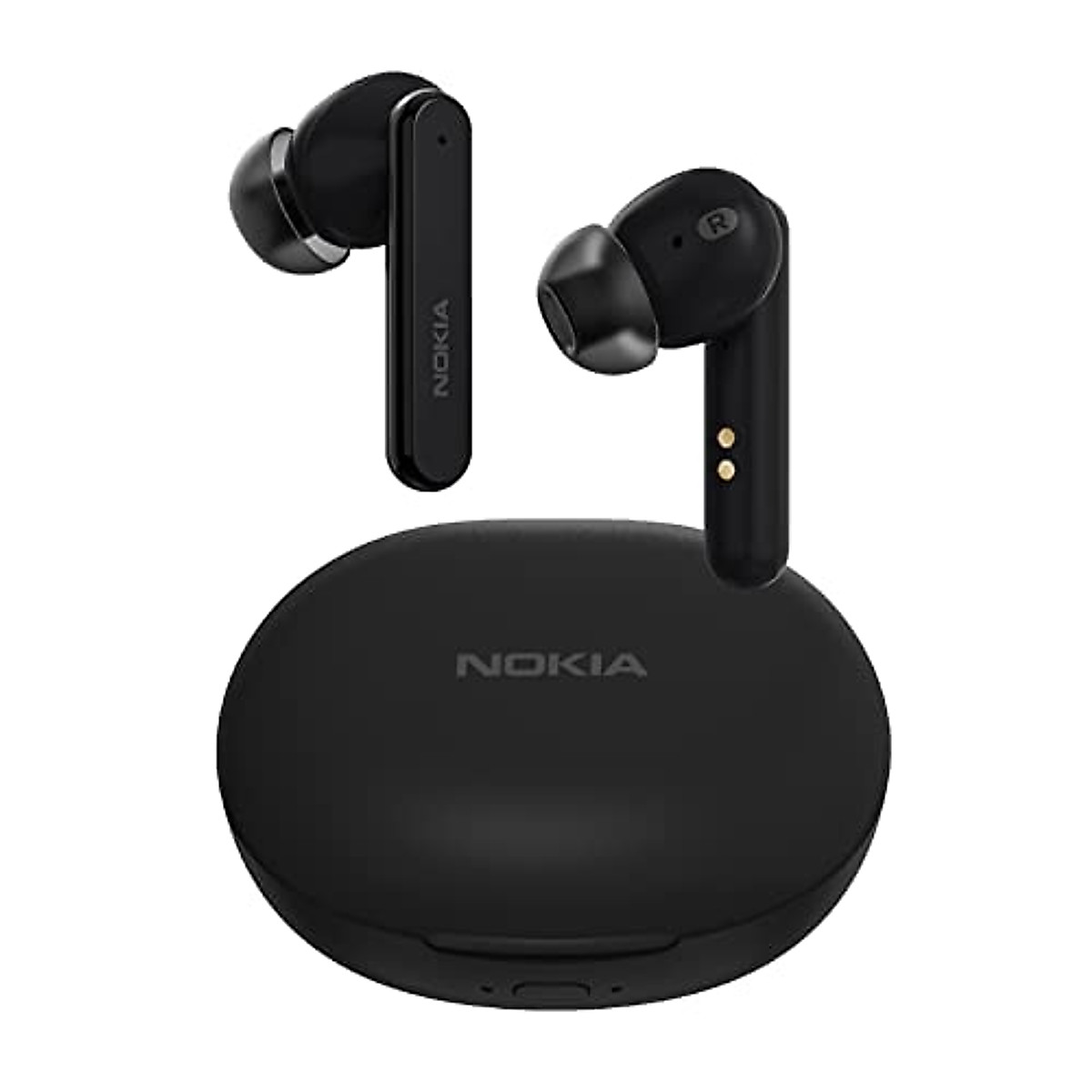 Nokia Clarity Earbuds+ - Professional Wireless ANC/ENC Earphones, IPX4 Waterproof Headphones - Active Noise Cancelling Buds, Environmental Sound Reduction - 4.5-Hour Play Time, Charging Case - Black