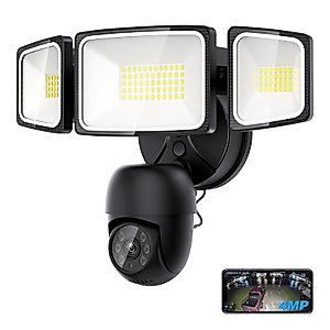 Onforu Floodlight Camera 360° View 2K HD Video Security Camera Outdoor, 5500LM Motion-Activated Smart Flood Lights Cam, AI Detection and Tracking, 24/7 Recording, Color Night Vision, Work with Alexa