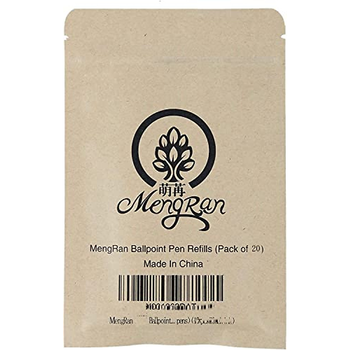 MengRan 3.9'' Parker Compatible Ballpoint Pen Refills, Medium Point, Metal G2 Pen Refill, Black Ink Pen Refills,Pack of (20)