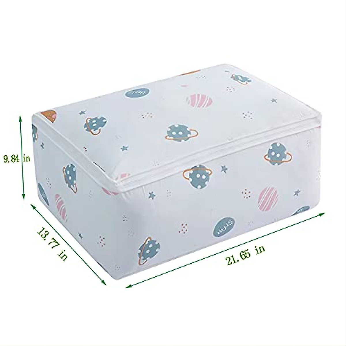 sjgtcmkj storage bag large capacity foldable, used to store clothes, quilts, blankets, sheets, socks, etc., with strong zipper, 1 pc, white
