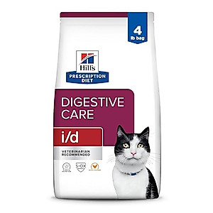 Hill's Prescription Diet i/d Digestive Care Chicken Flavor Dry Cat Food, Veterinary Diet, 4 lb. Bag