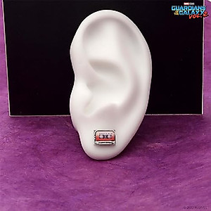 Marvel Comics Guardians of Galaxy Women's Stainless Steel Awesome Mix Vol. 2 Tape Stud Earrings, Silver, One Size (GOTGTAPENER01)