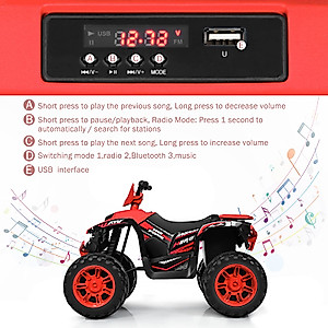 OLAKIDS 12V Kids Ride On ATV, 4 Wheeler Electric Vehicle for Toddlers, Battery Powered Motorized Quad Toy Car for Boys Girls with LED Lights, Music, Horn, High Low Speed, Soft Start (Red)