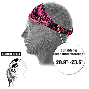 Obacle Headbands for Men Women Sweat bands Headbands Non Slip Thin Lightweight Breatheable Head Band Outdoor Sports Workout Yoga Gym Running Jogging (Elastic Band, 4 Pack Black-Gray Blue Red Green)