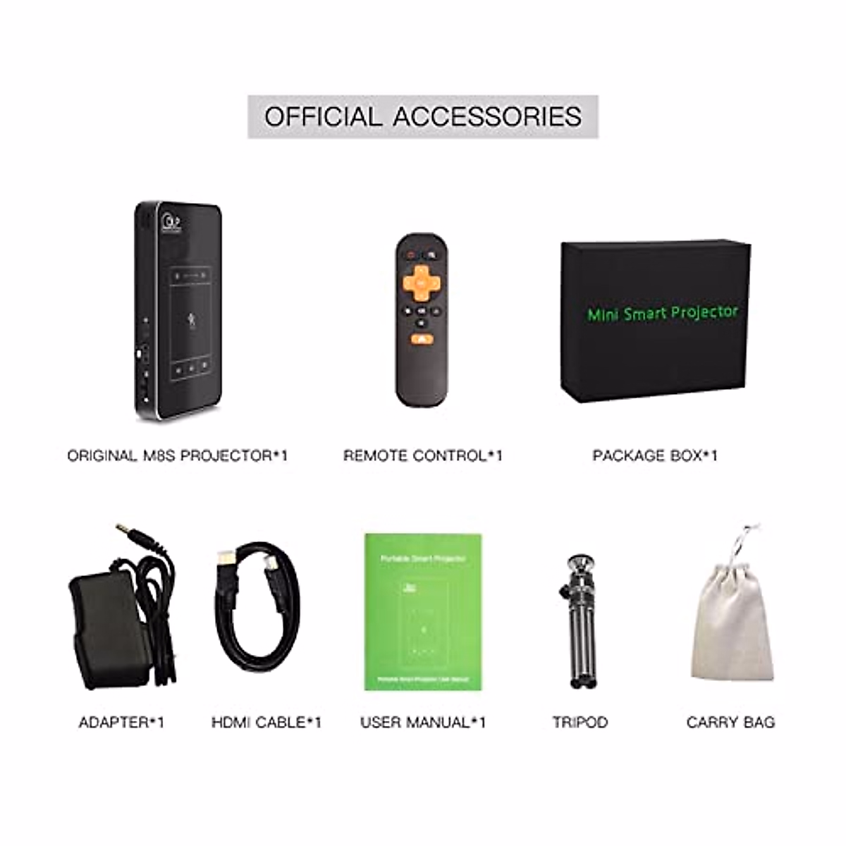 T18 (2G+32G) Android 7.1.2 Smart Projector Mini DLP Projector Support AC3 HD 1080P Video Beamer BT4.1 Airplay DLNA ( Color : 2G 32G and Mouse )