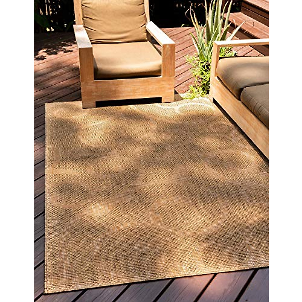 Unique Loom Outdoor Botanical Collection Area Rug - Vine (8' x 11' 4" Rectangle, Brown/ Beige)
