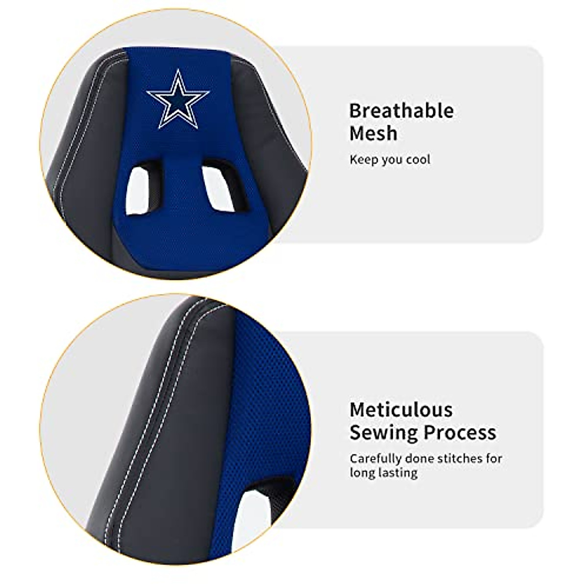 Office Chair PC Gaming Chair Cheap Desk Chair Ergonomic PU Leather Executive Computer Chair Lumbar Support for Home Office (Blue, DAL)