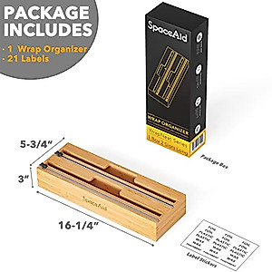 SpaceAid Bag Storage Organizer (1 Box 4 Slots), WrapNeat 2 in 1 Long Wrap Dispenser