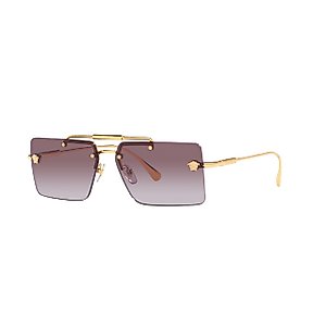 Versace Woman Sunglasses Gold Frame, Violet Gradient Lenses, 60MM
