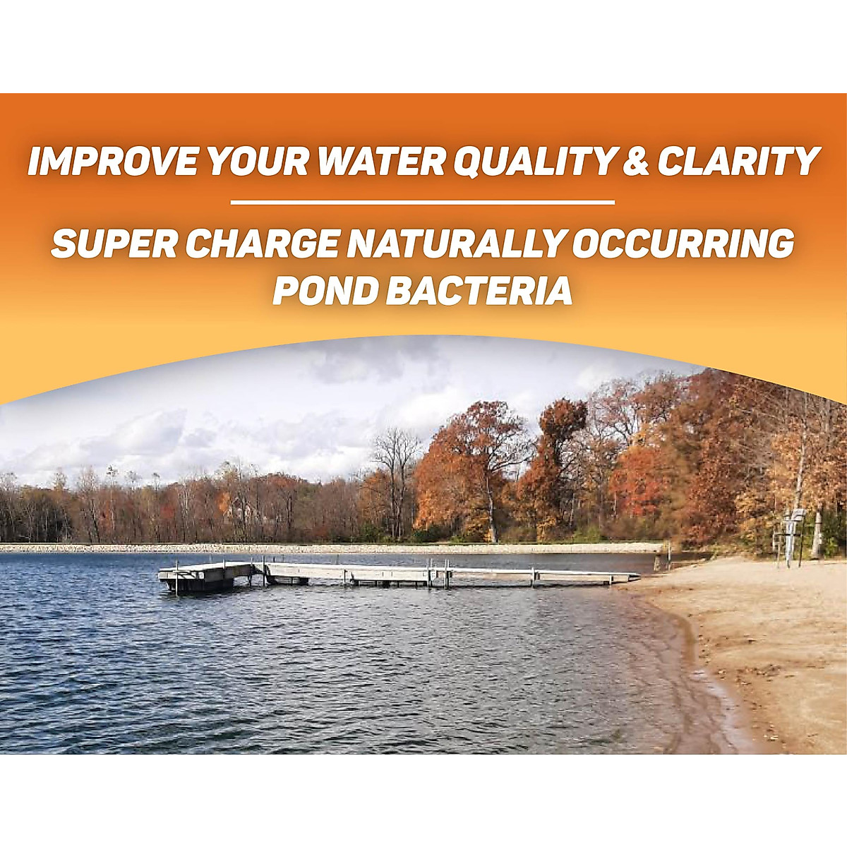 Crystal Blue Pond Booster - Crystal Blue Pond Dye & Natural Pond Cleaner Combo - Treats up to 1 Acre - Crystal Blue Water While Reducing Muck & Sludge - 1 Gallon