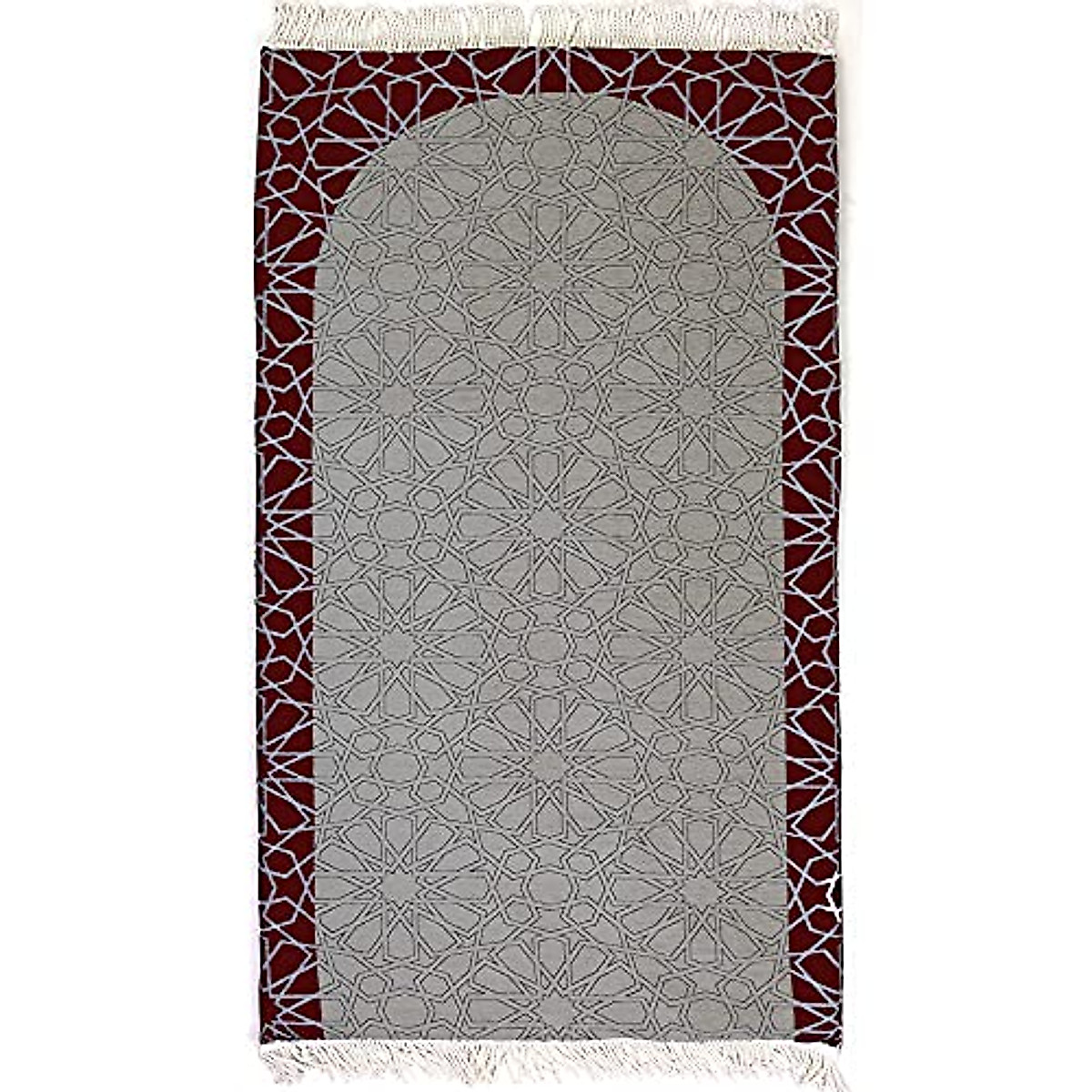 Modefa Turkish Islamic Prayer Rug - Foldable Orthopedic Foam Janamaz - Thick & Comfortable Padded Muslim Praying Mat for Men & Women - Ramadan or Eid Gift - Selcuk Star with Carry Case (Red)