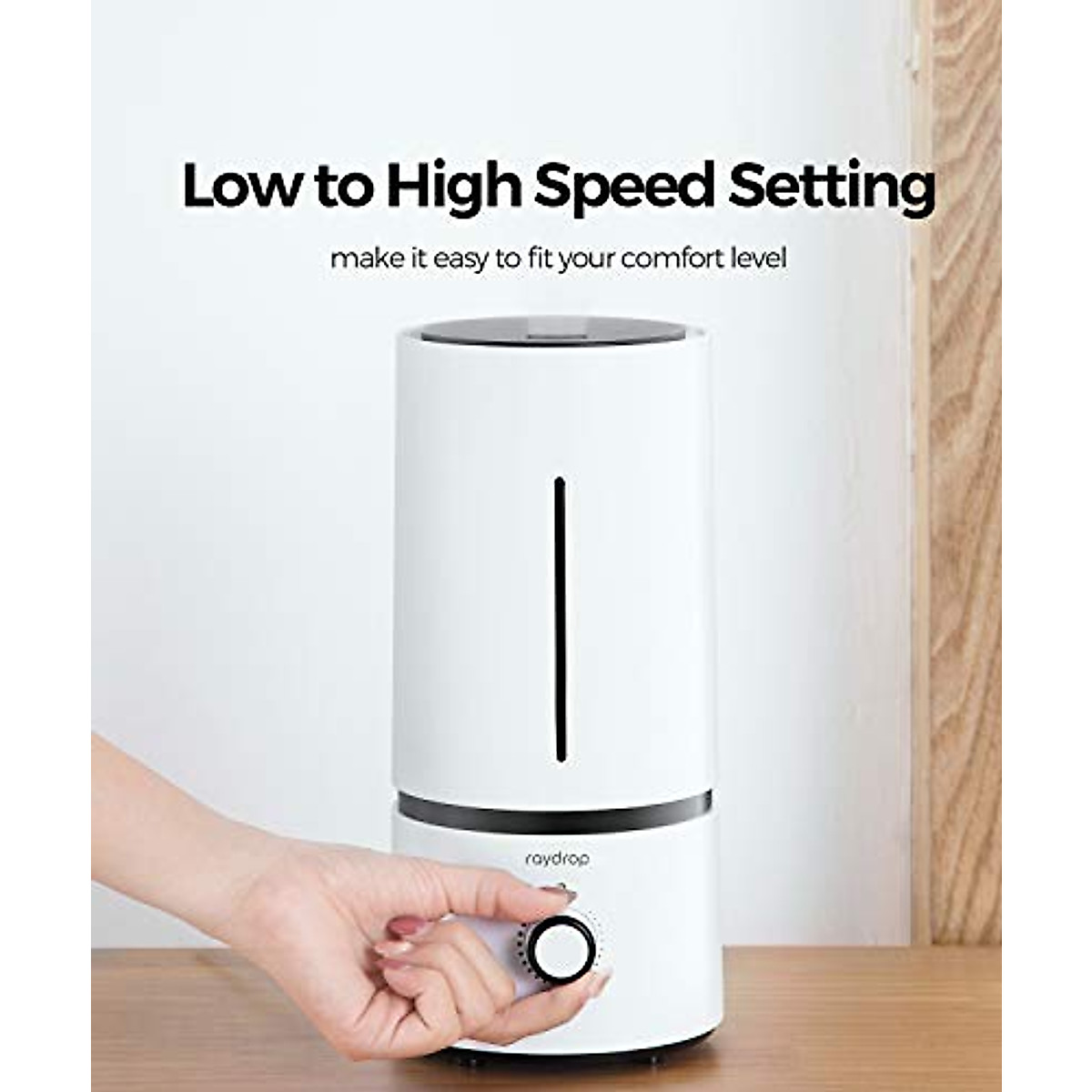 raydrop Cool Mist Humidifiers for Home Babies, 1.70 L Quiet and Small Ultrasonic Humidifier for Bedroom Nightstand, Space Saving, Auto Shut Off - (0.45 Gallon, US 110 V)