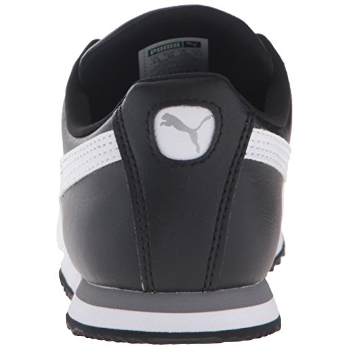 PUMA boys Roma Basic JR Sneaker, Black/White/Puma Silver, 4 M US Big Kid