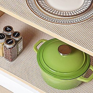 BAKHUK Grip Shelf Liner, Non-Adhesive 17 Inch x 25 Feet Cabinet Liner Durable Organization Liners for Kitchen Cabinets Drawers Cupboards Bathroom Storage Shelves (White)