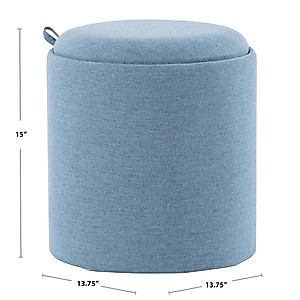 LumiSource Tray Nesting Ottoman Set, Storage Ottoman, Small Ottoman, Round Ottoman Foot Rest, Pouf Ottoman, Foot Stool Ottoman for Living Room, Fabric Ottoman with Storage