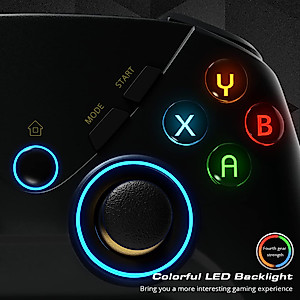 PC Wireless Controller, Bluetooth Gaming Controllers for Windows, Steam, Laptop, Mac, Tablet, iPad, Switch, and Smart TV, with Dual Vibration, 6-Axis Motion, Macro Keys, Turbo Button, LED Backlight