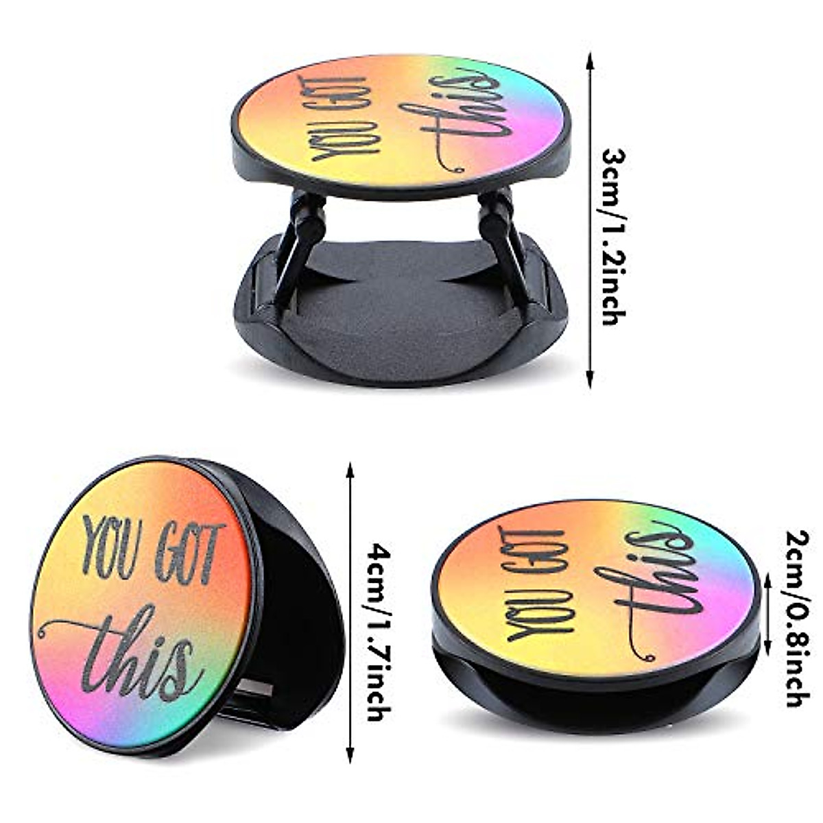 6 Pieces Foldable Expanding Stand Holder Inspirational Quote Phone Grip Socket Holder Finger Stand Holder Kickstand Grip for Smartphone and Tablets