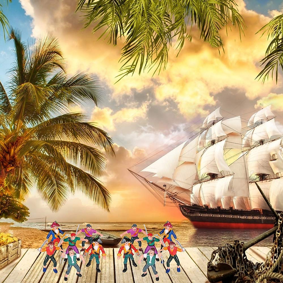 ArtCreativity Pirate Action Figures- Pack of 12- Legendary Plastic Figures in Assorted Poses - Fun Pirate Party Favor and Prize - Excellent Birthday Gift Idea for Boys and Girls Kids Ages 5+