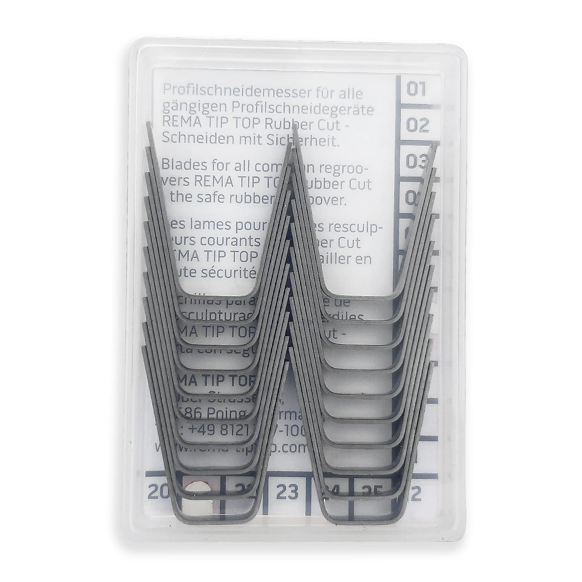 Rema Tip Top 20 W-5 Tire Regroover Angle Edge Blades, 10-14mm Wide, up to 16mm deep, W Fix 5