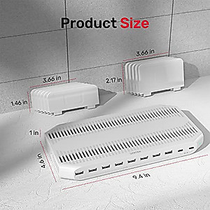 Unitek USB C Charging Station, 120W 10 Port Type C Charging Organizer for Multiple Devices, iPhone, Smartphones, Tablets, Supports 10 iPads Charging Simultaneously- [UL Certified]
