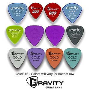 Gravity Acrylic Variety Pack Guitar Picks | Polished Bevels, Brighter, Louder Sound & Tighter Grip| Available in Different Packs - Made in the USA