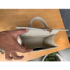 Vietnamese Genune Himalayan crocodile alligator leather skin totes bag, handbag, top handle bag for women, luxury formal event ladies purse, White Accent Gray