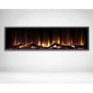 Dynasty Harmony BEF Realistic Linear Electric Fireplace with Multicolor Flame (57" Wide)