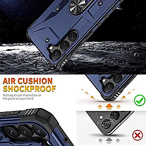 Vecomelo for Samsung Galaxy S23 Case with HD Screen Protector, [Military Grade] 16ft. Drop Tested Cover with Magnetic Kickstand Car Mount Protective Case for Samsung S23 5G, Blue