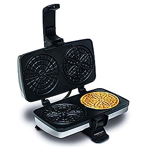 Chef's Choice Pizzelle Maker Toscano PizzellePro Features Nonstick Surface and Even Heating for Two Baked Treats in Seconds, 2-Slice, Silver