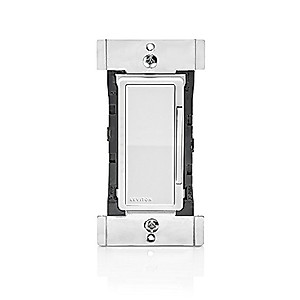 Leviton DDE06-BLZ Decora Digital 600W Electronic Low Voltage Dimmer and Timer with Bluetooth Technology, White/Ivory/Light Almond, Image