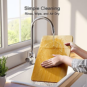 Pipishell Bamboo Cutting Board Set of 3 - Wood Cutting Board for Kitchen Chopping - for Meat, Cheese, and Vegetables - Butcher Block Serving Tray, PIBCB01