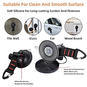 PASUXI Suction Cup Hooks Heavy Duty,4pcs Large Suction Cup Hooks,22 Lbs Heavy Duty Suction Cups,Heavy Duty Suction Cup Hooks,Suction Cups with Hooks|Suitable for Car Awnings, Bathrooms, Glass, Tiles