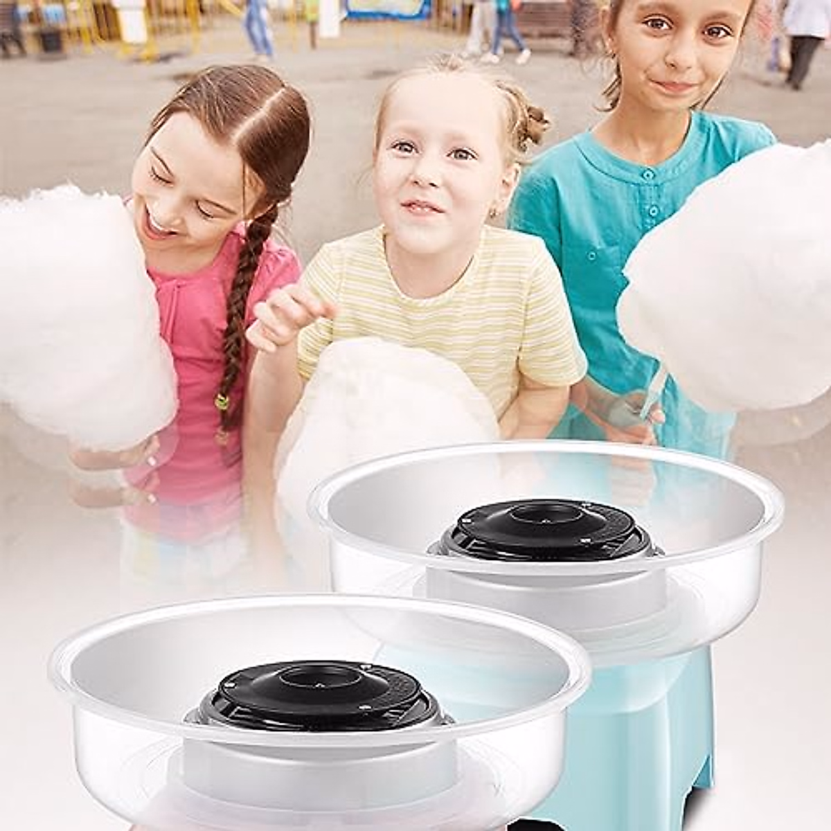 LOTIKS Cotton Candy Machine Children's Home Automatic Fancy Wiredrawing Mini Color Granulated Sugar Hand-Made Cotton Candy Machine(Blue)