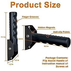 Healvaluefit Flip up Grab Bar for Elderly, Folding Doorway Assist Handle, Grip Bars for Doorframe Stairs Steps, Great Mobility Aids for Elderly Seniors and Alzheimer (Black)